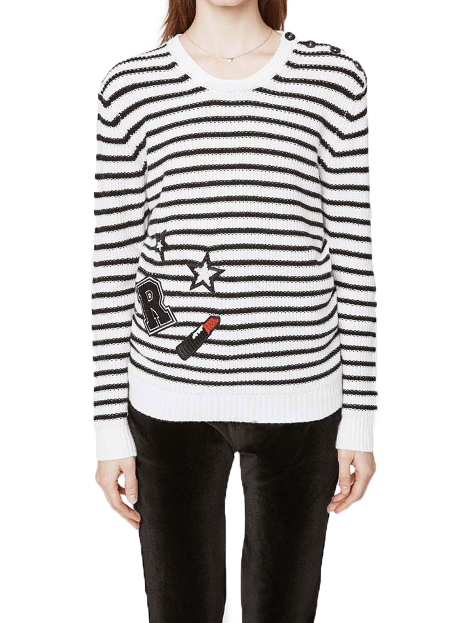Rebecca Minkoff Women's Prim Stripe Patch Sweater | eBay