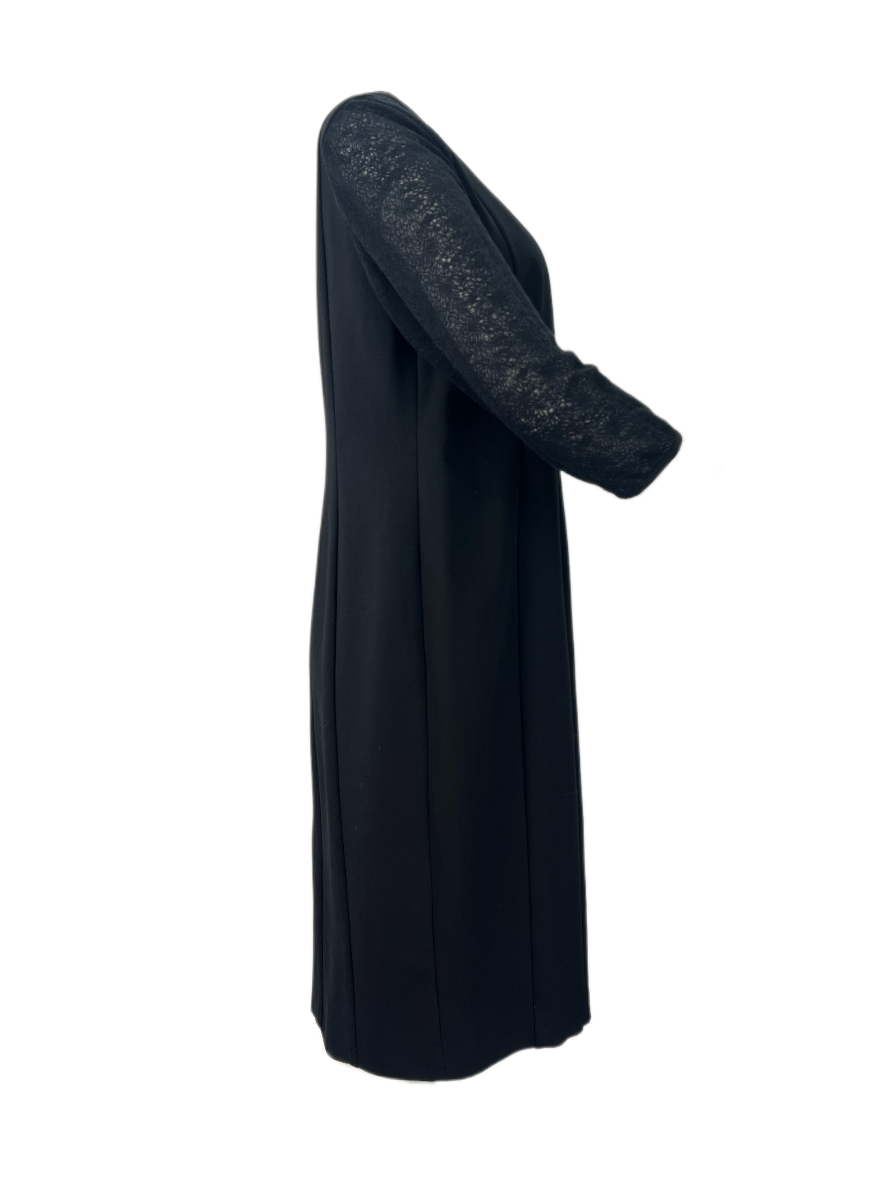 Marina Rinaldi Women's Black Ogivale Lace Sleeve Sheath Dress NWT | eBay